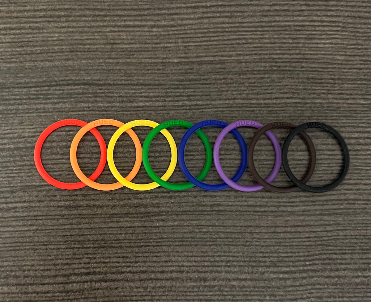 Queer People of Color Flag Stacking Rings by Hued Bracelets