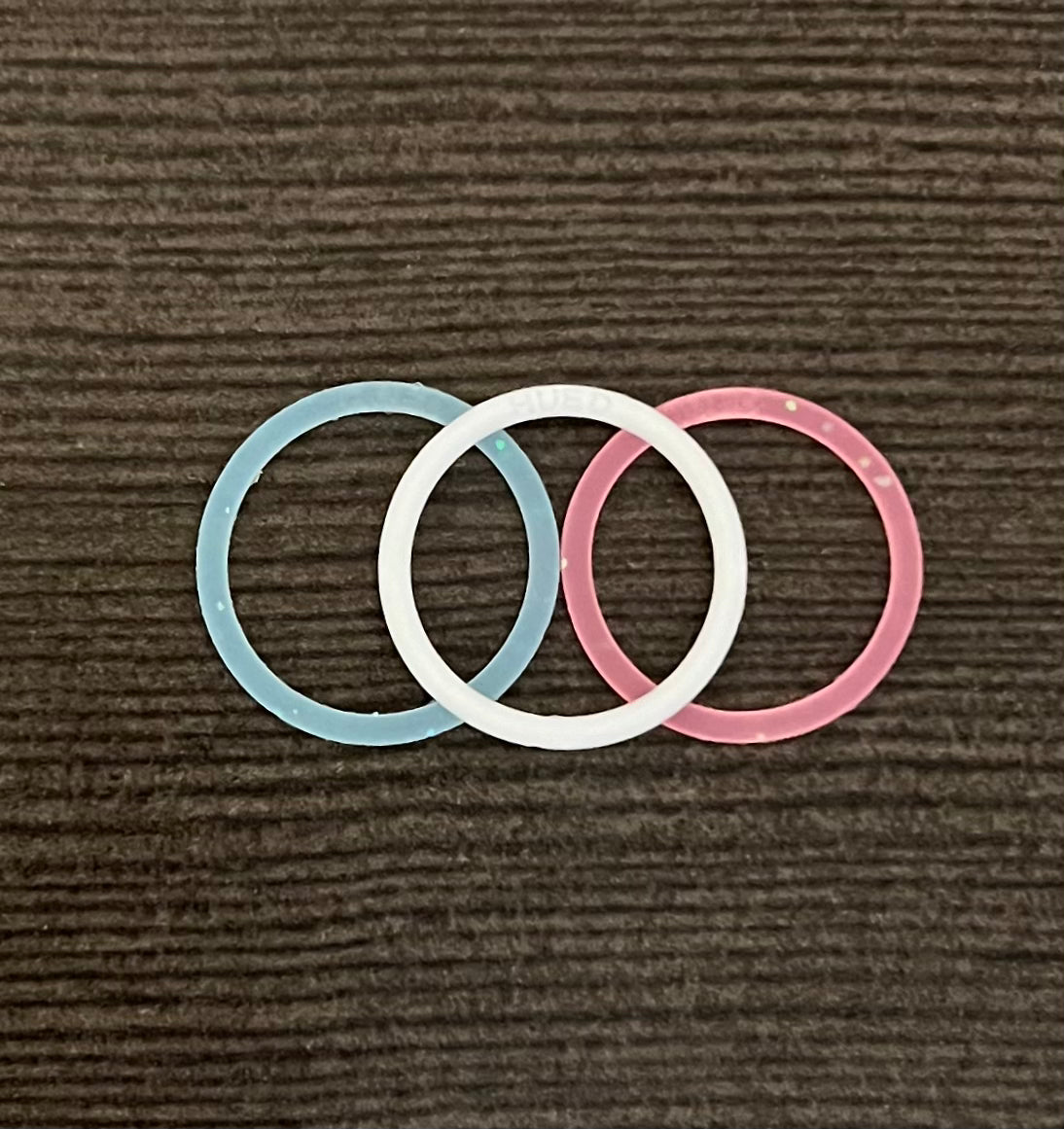 Transgender Pride Flag Stacking Rings by Hued Bracelets