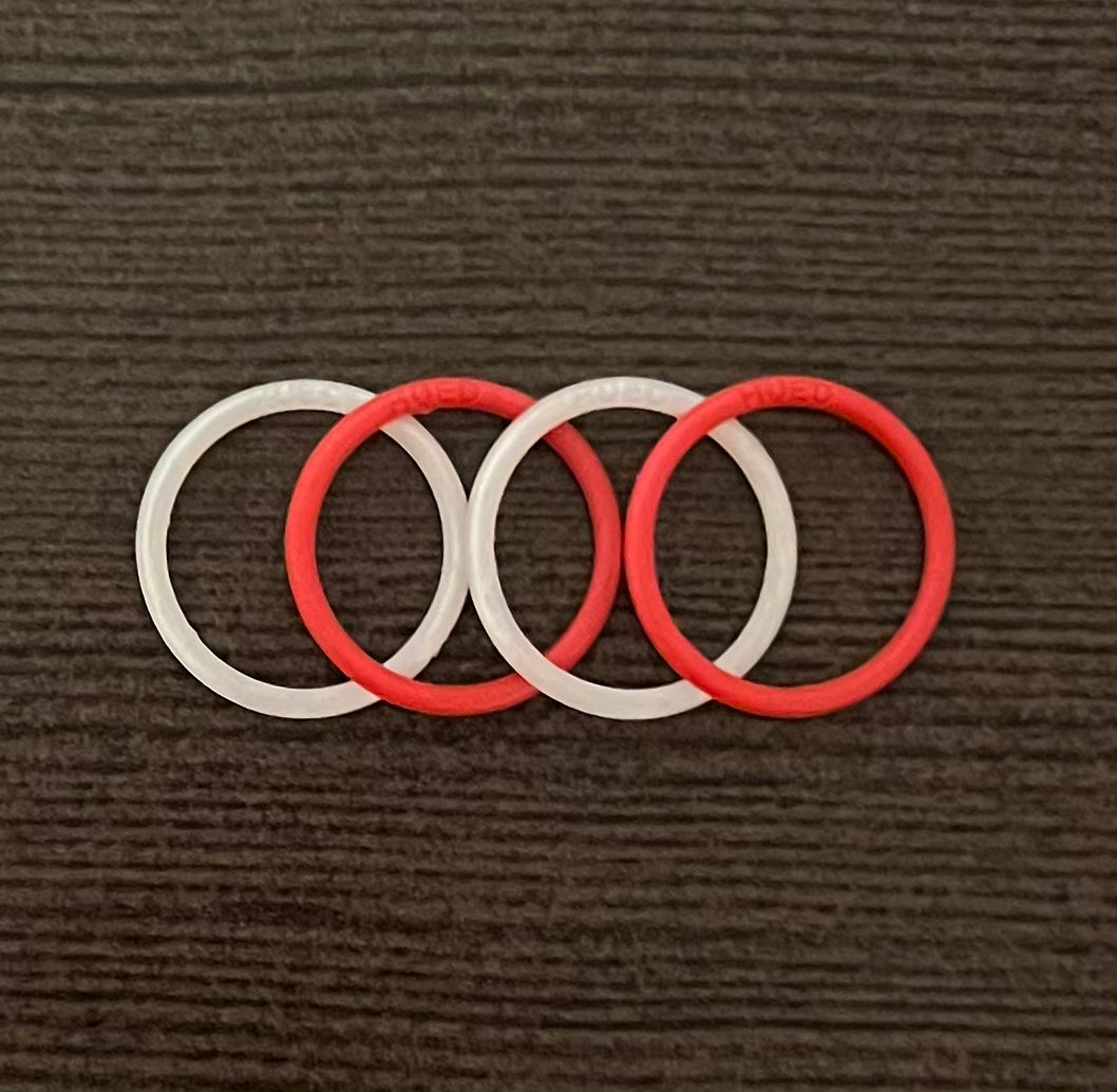 Candy Cane Kisses Silicone Stacking Rings by Hued Bracelets