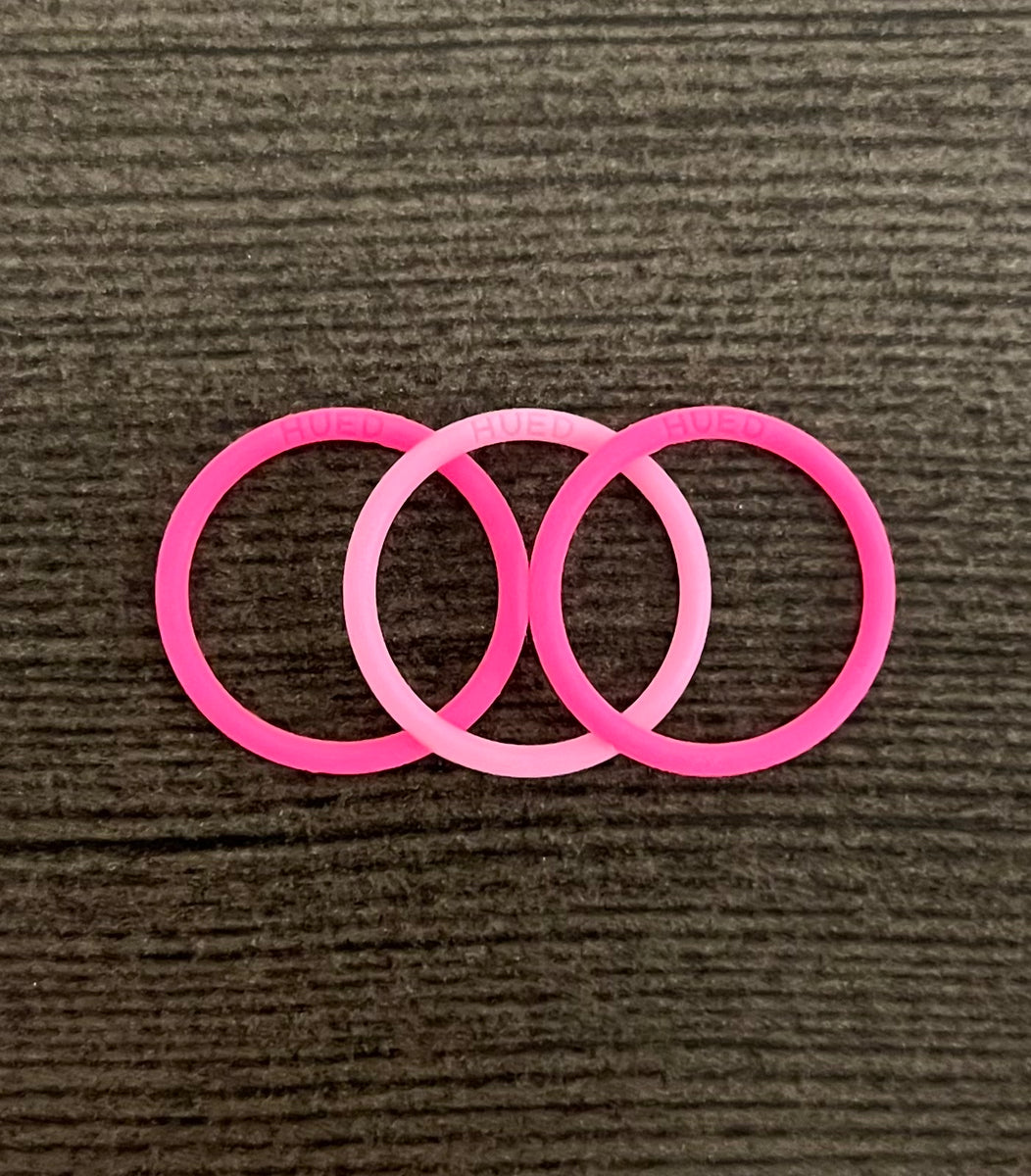 Think Pink Breast Cancer Awareness Silicone Stacking Rings by Hued ...